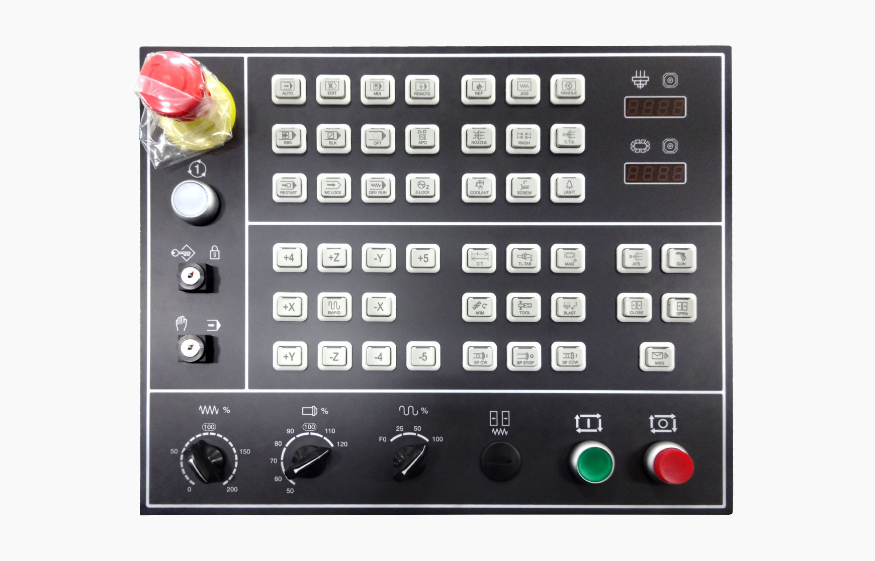 新しい透明なボタンCNC複合工作機械操作盤